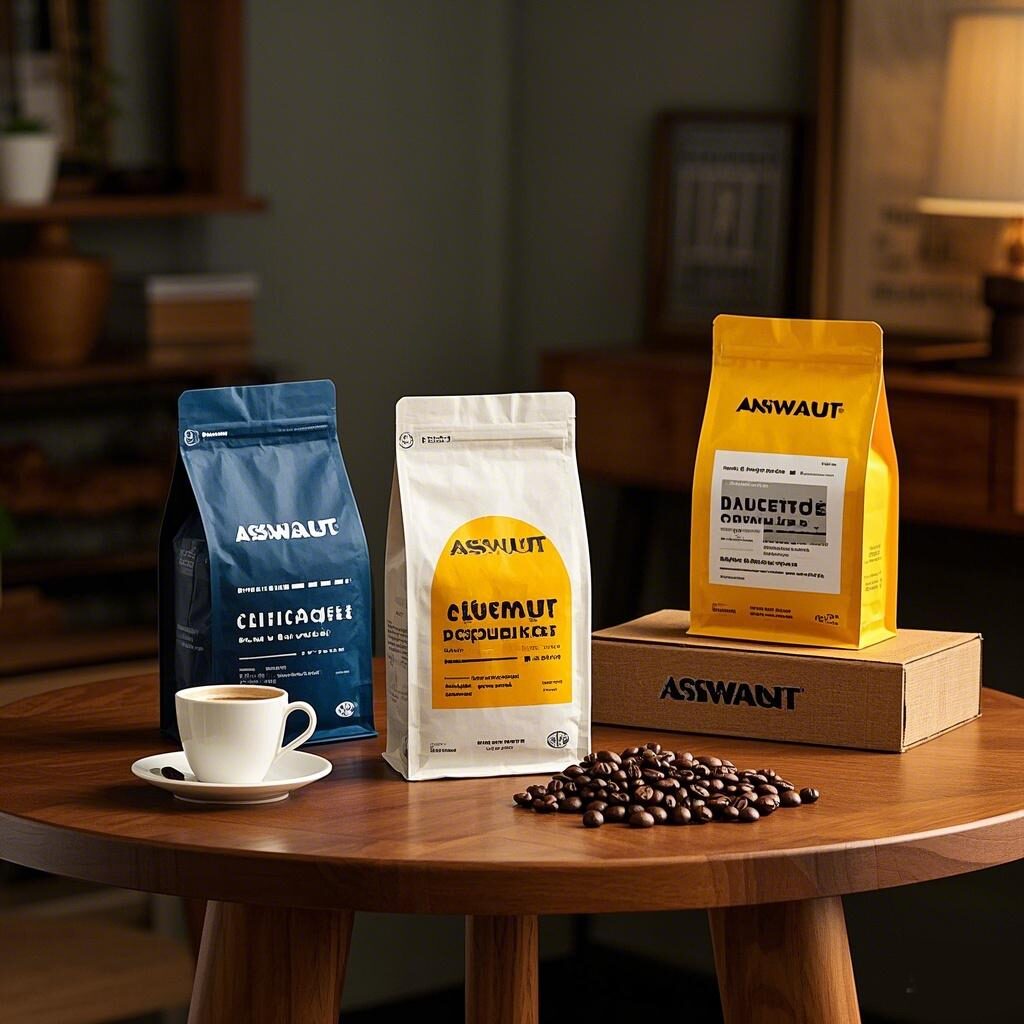 Custom Printing Flat Bottom Coffee Bean Packaging Bag With Valve And ...